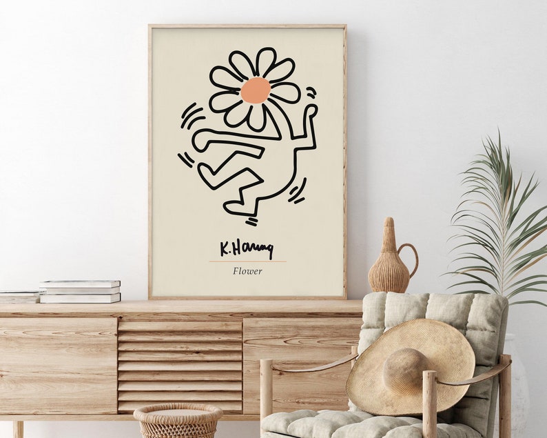 Keith Haring Poster Dancing Flower Print Exhibition Poster - Etsy