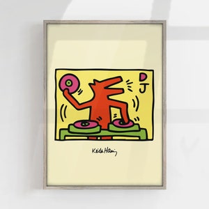 Keith Haring DJ Poster, DJ Print, Keith Haring Art, Pop Art, Exhibition ...