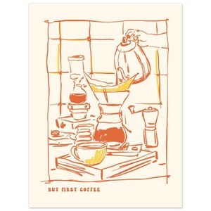 Coffee Print, Retro Drink Poster, Modern Kitchen Decor, Retro Print ...