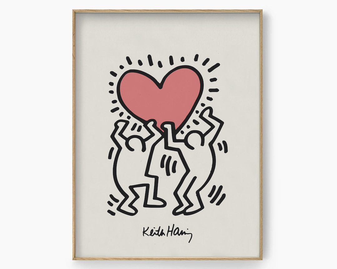 Keith Haring Love Print Pop Art Poster Modern Artwork - Etsy