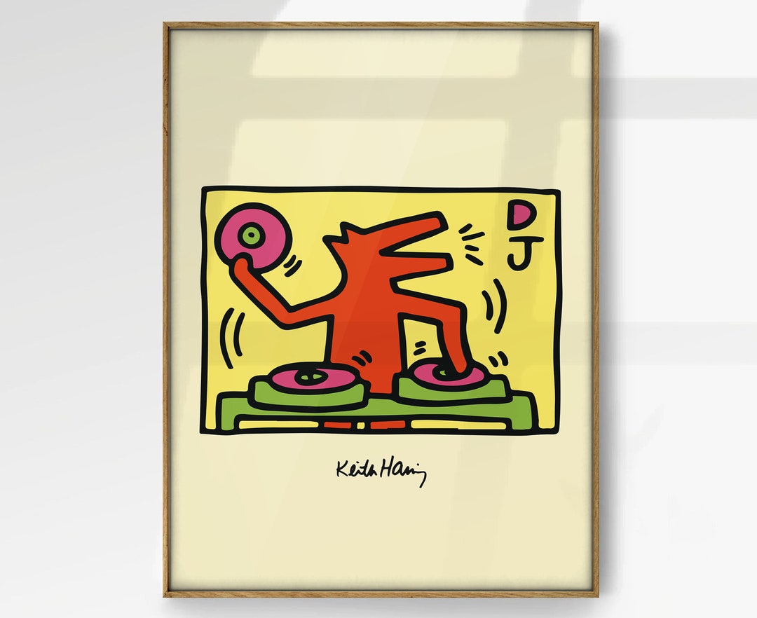 Keith Haring DJ Poster, DJ Print, Keith Haring Art, Pop Art, Exhibition ...