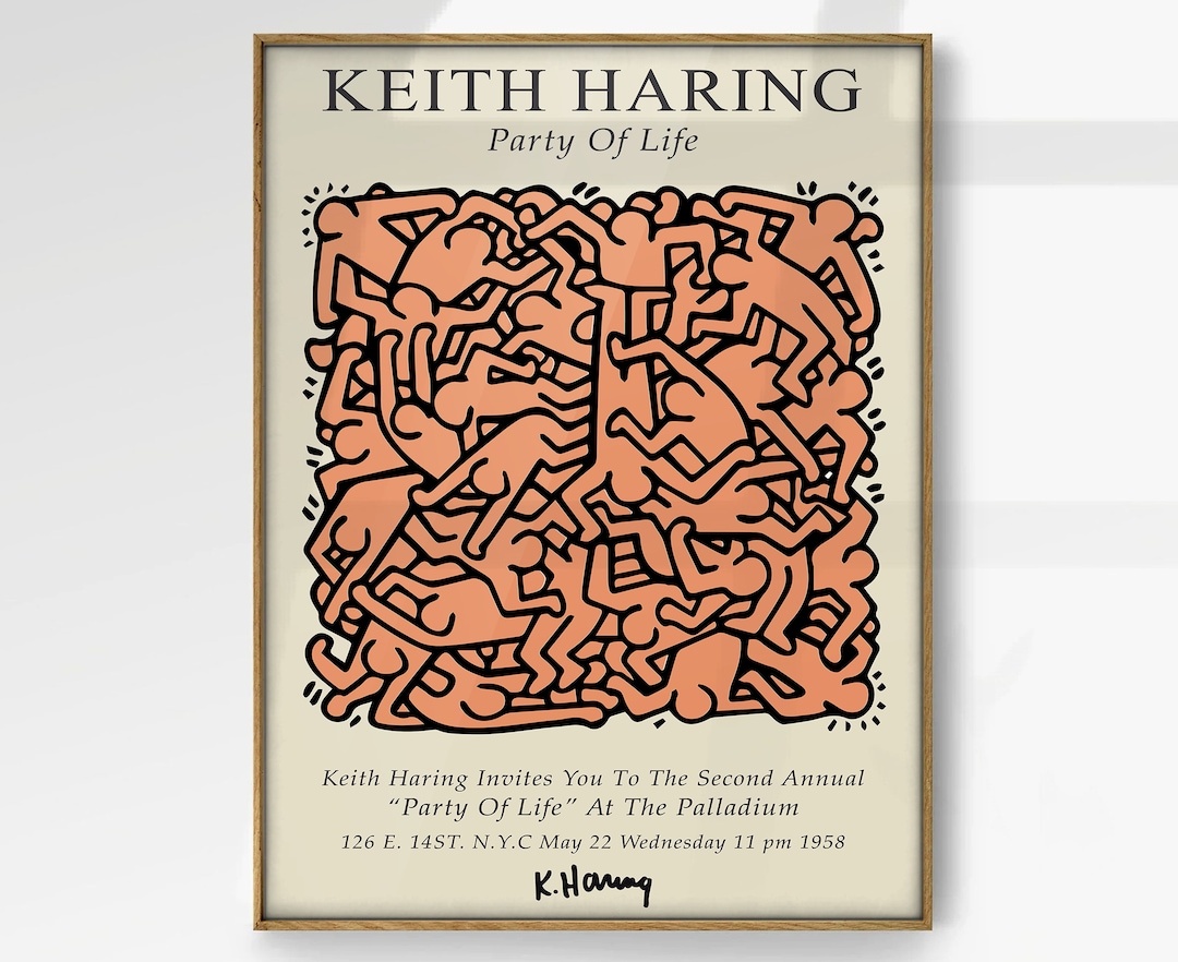 Keith Haring Print, Party of Life, Pop Art Poster, Contemporary Wall ...