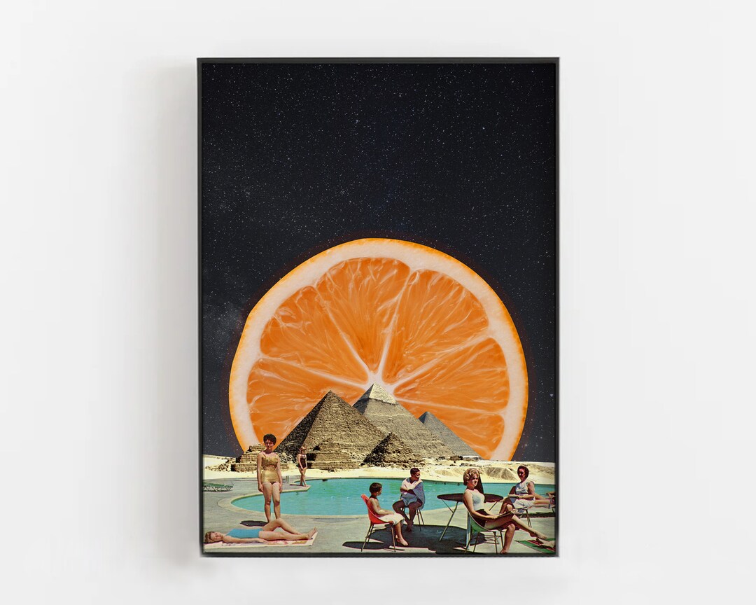 Sun Rising, Giza Pyramid Poster, Trippy Art, Surreal Collage Art ...