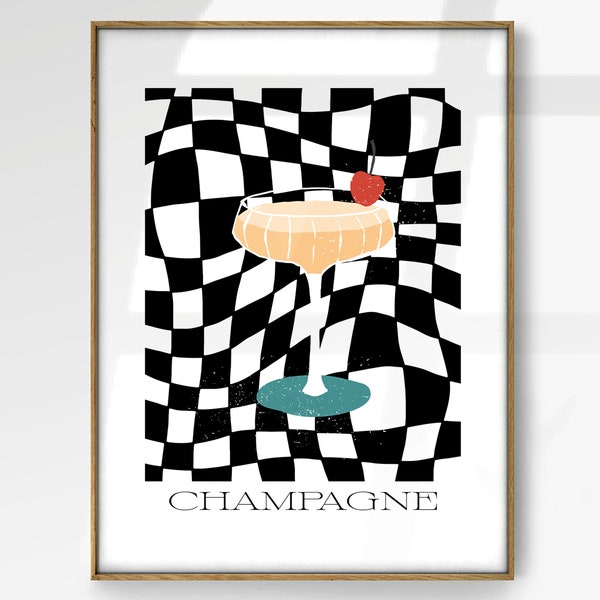 Champagne Print - Etsy