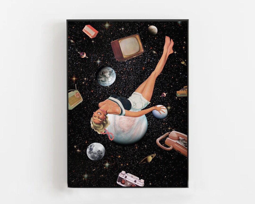 Space Beauty, Pop Art, Pin-up, Pinup, Planets Poster, Retro Wall Art ...