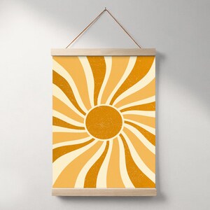 70s Sun Art Print, Sunshine Wall Art, 70s Painting, 70s Home Decor, 70s ...