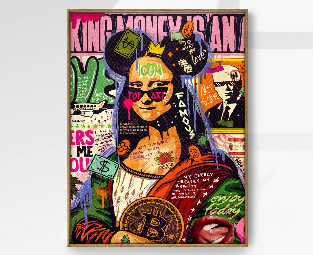 Ilustración de Mona Lisa, cartel de arte pop, impresión de arte famoso ...