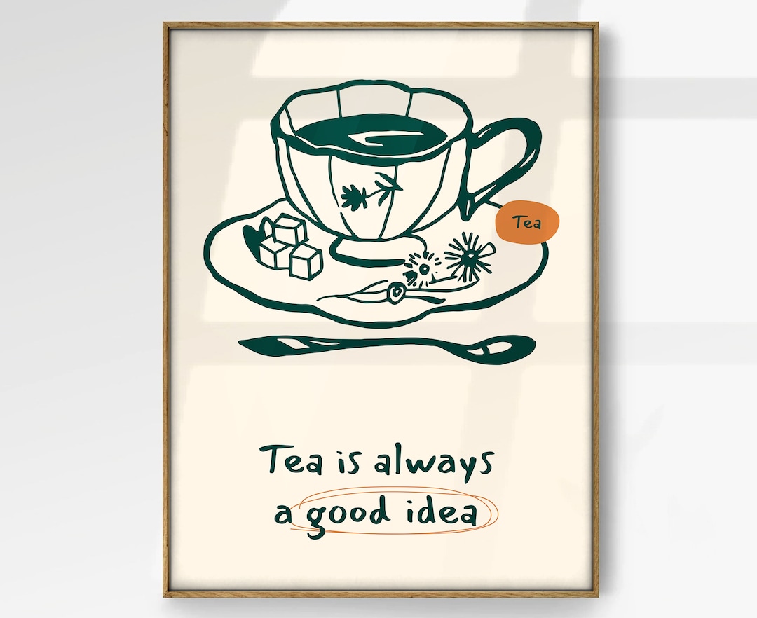 Tee Poster Tee Liebhaber Cafe Wand Druck Tee Illustration - Etsy.de