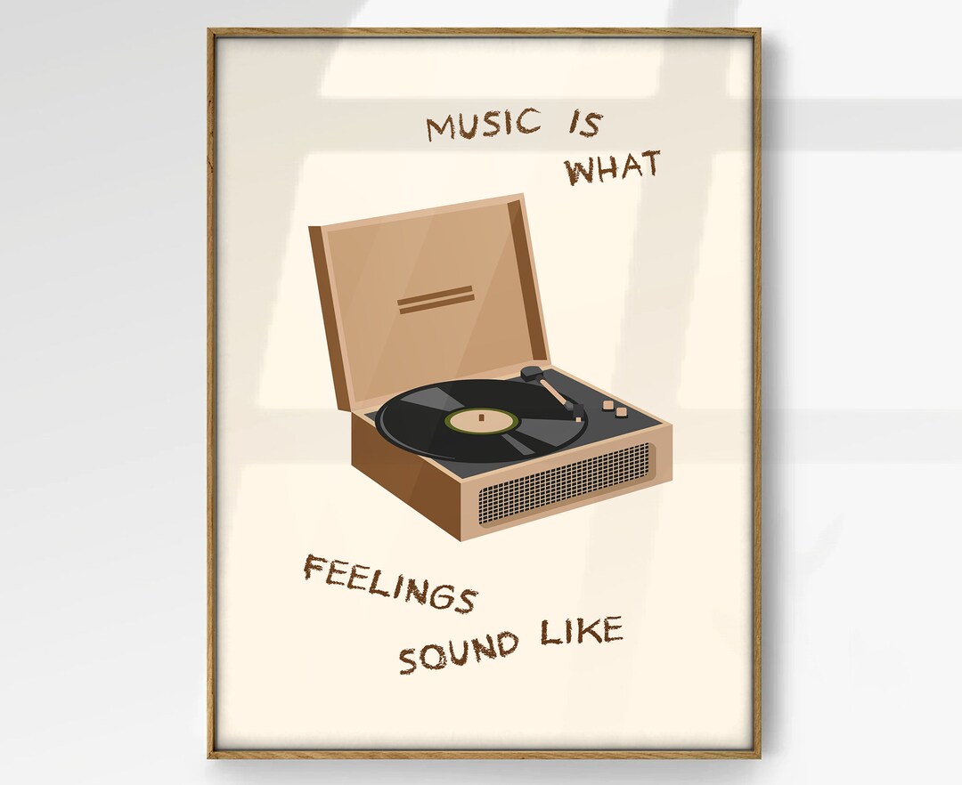 Record Player Poster, Music Wall Art, Retro Groovy Print, Record Player ...