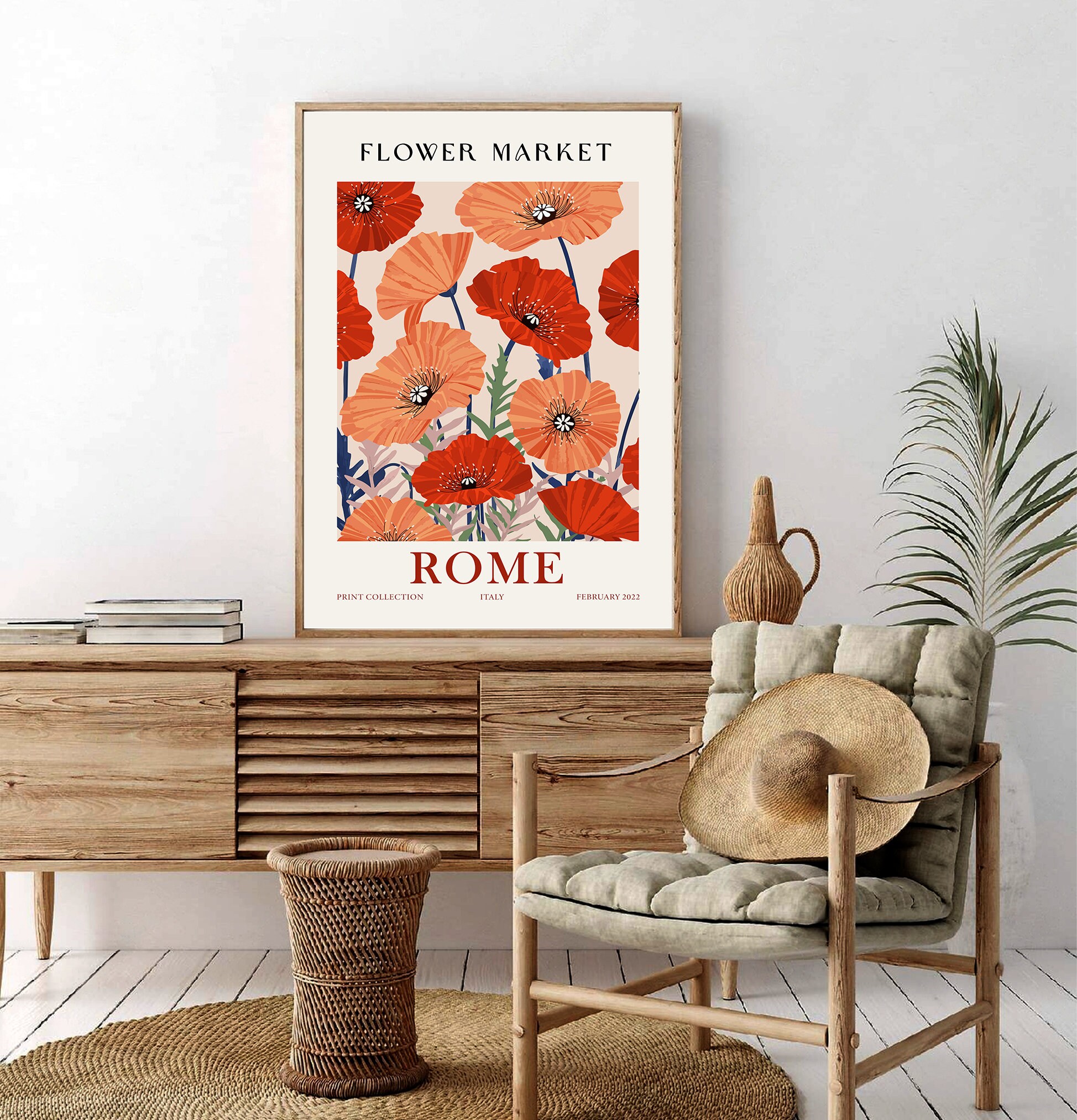 Rome Flower Market Art Print, Flower Market Poster, Flower Shop Sign ...