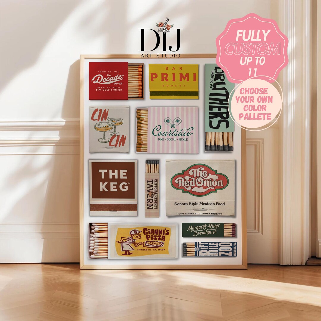 CUSTOM MATCHBOOK ART | Personalized Digital Matchbox Gift | Large ...