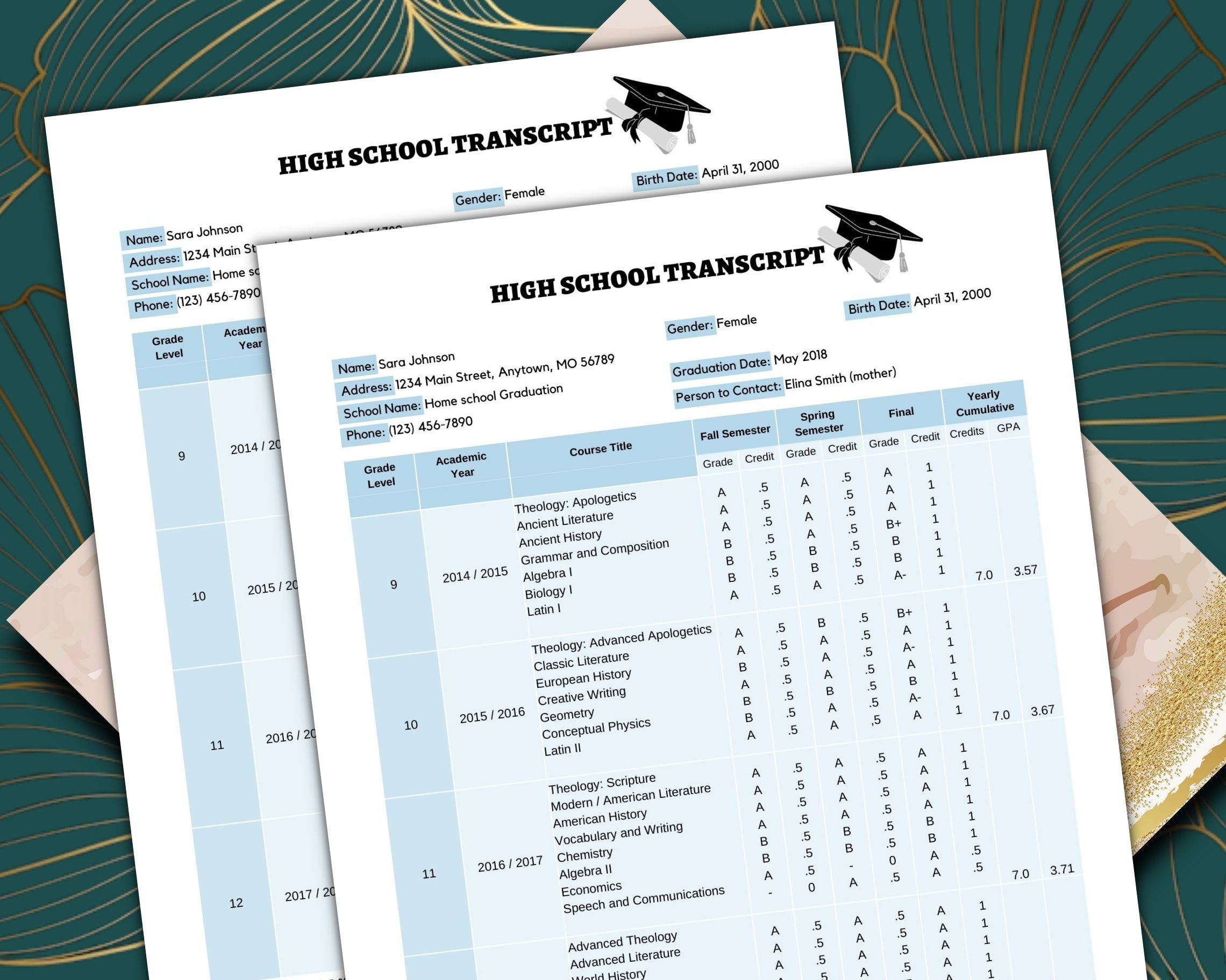 Transcript Template, Transcript Maker, DIY Certificate, Instant ...