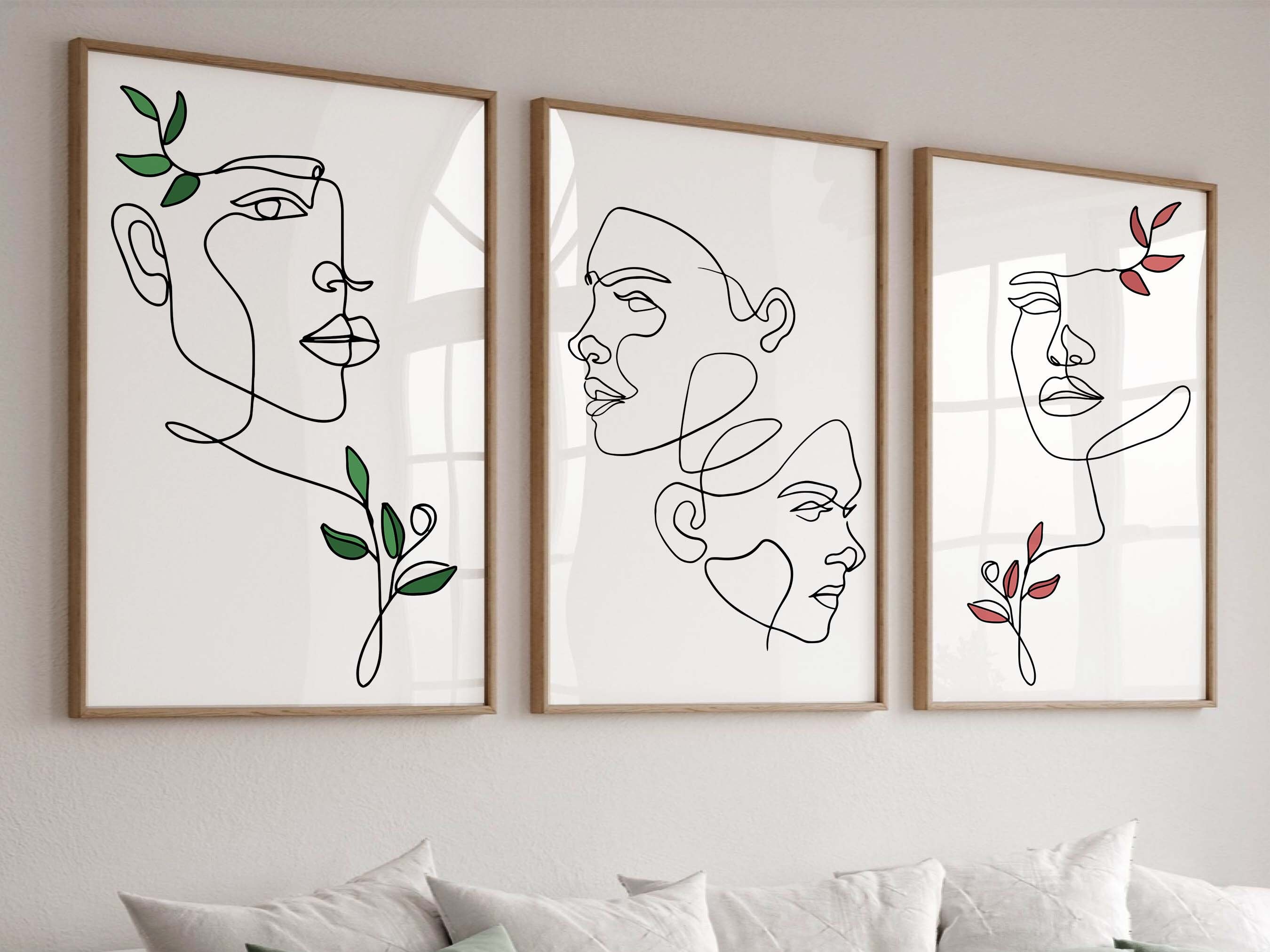 Couple Line Art Print Set, Gallery Wall Line Art Set, Gallery Wall ...