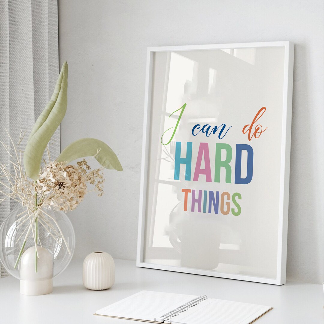I Can Do Hard Things Print: Boho Therapy Office Decor (digital Download ...