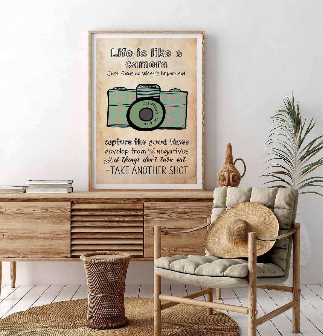Life is Like A Camera Printable Quote - Inspirational Quote, Modern ...