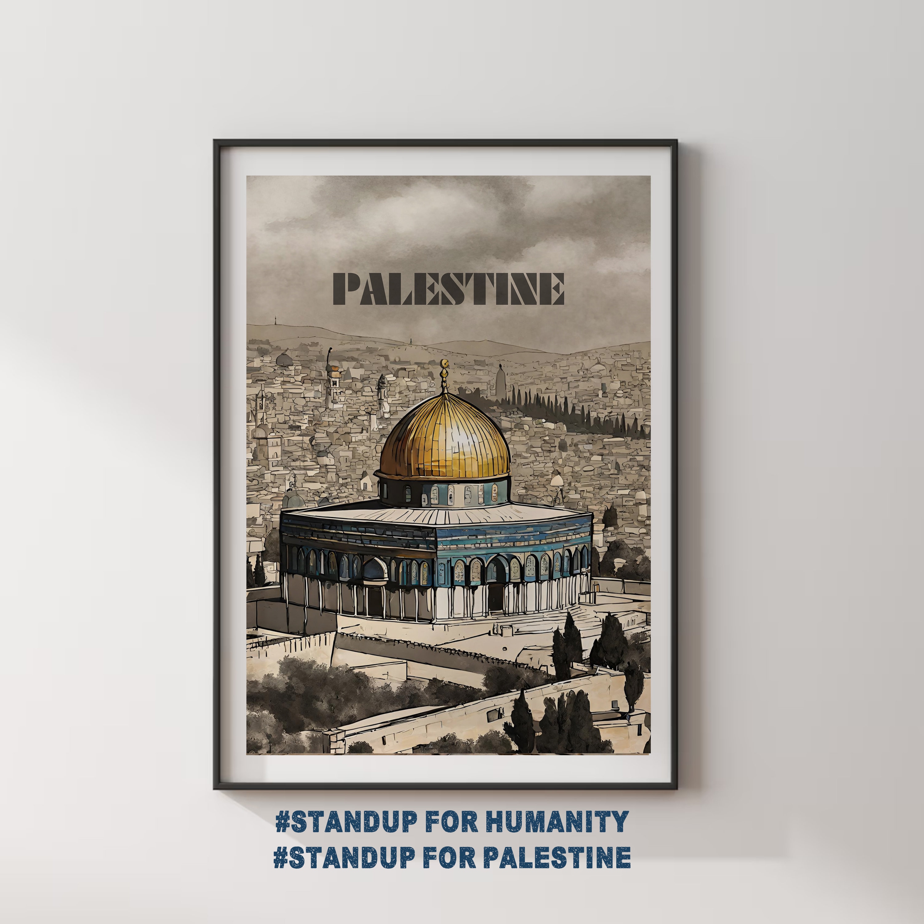 Masjid Al-aqsa Painting, Palestine Painting, Palestine Wall Art ...