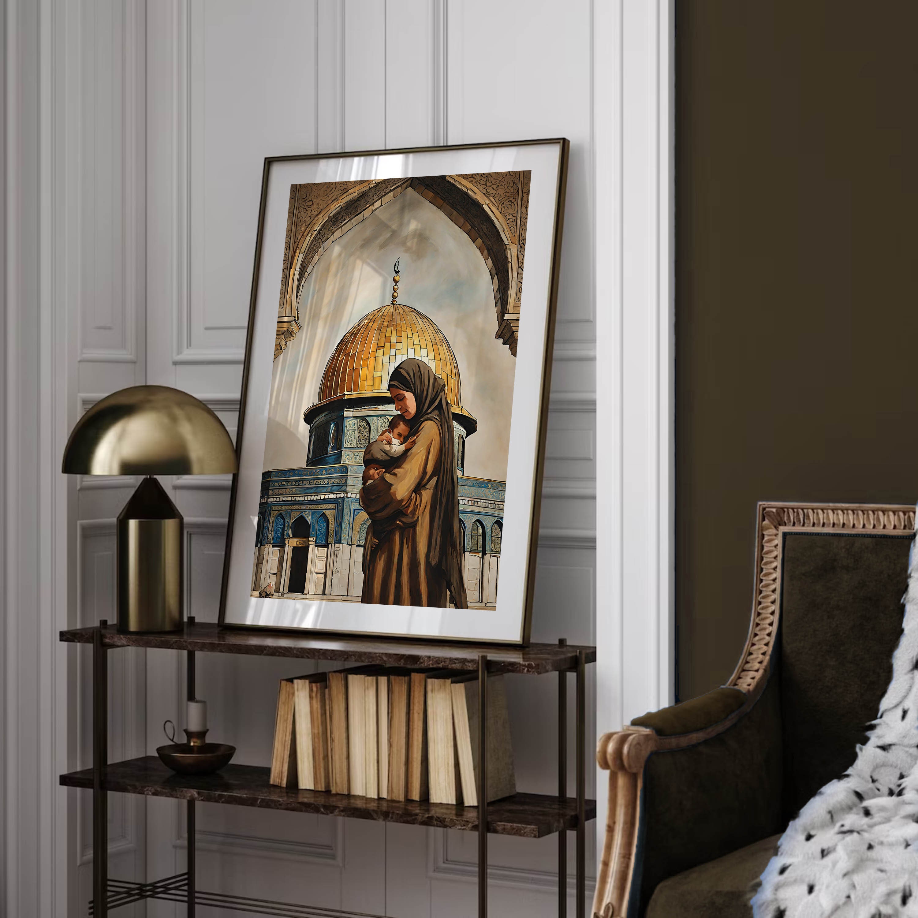 Mother and Baby, Masjid Al-aqsa Painting: Palestine Wall Art (digital ...