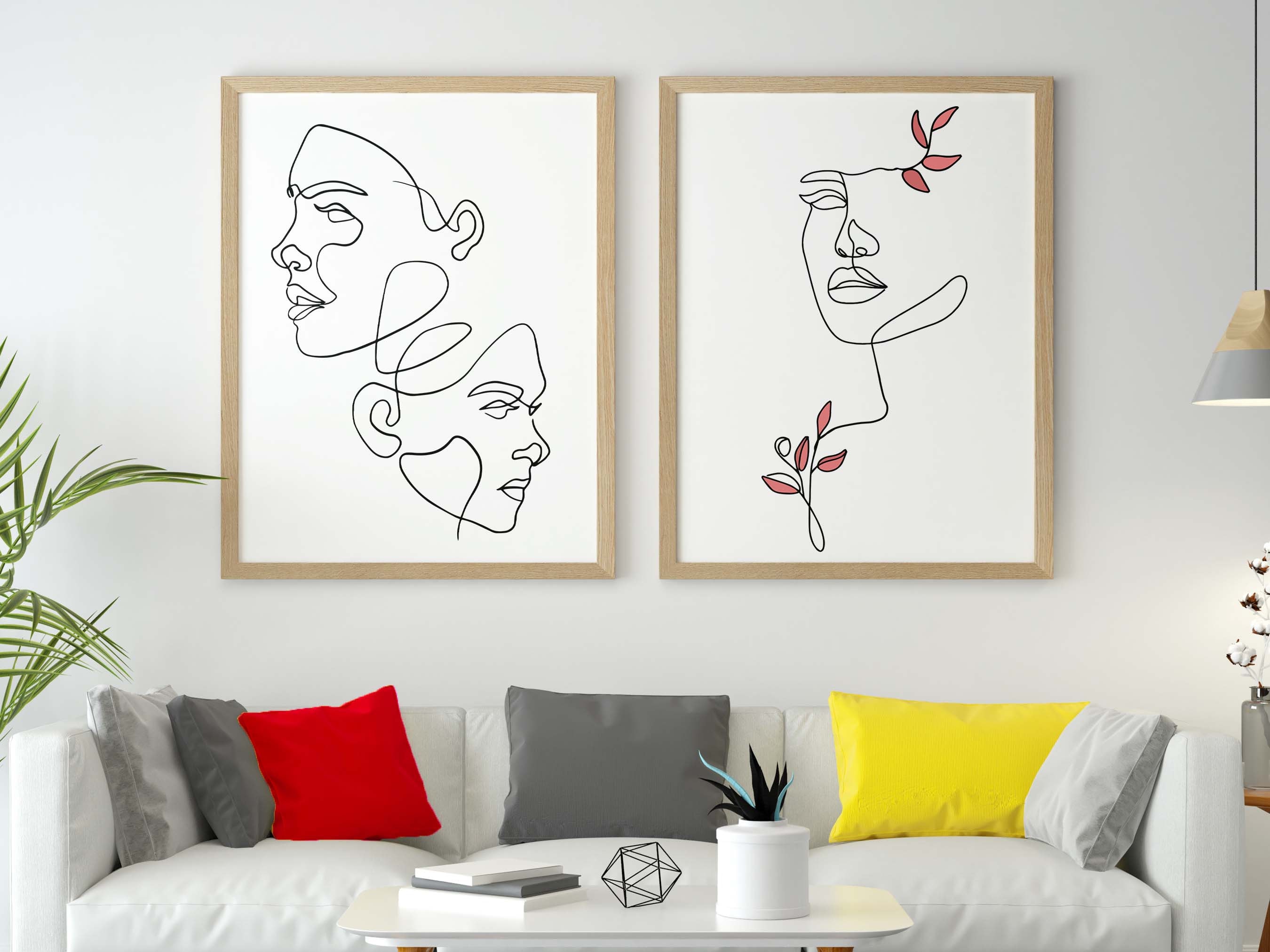 Couple Line Art Print Set, Gallery Wall Line Art Set, Gallery Wall ...