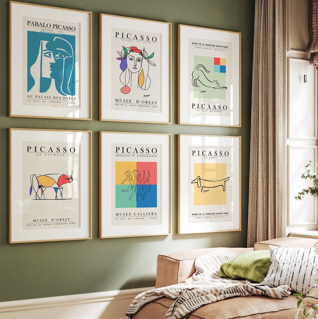 Pablo Picasso Set of 6 Exhibition Posters, Picasso Animals Prints ...