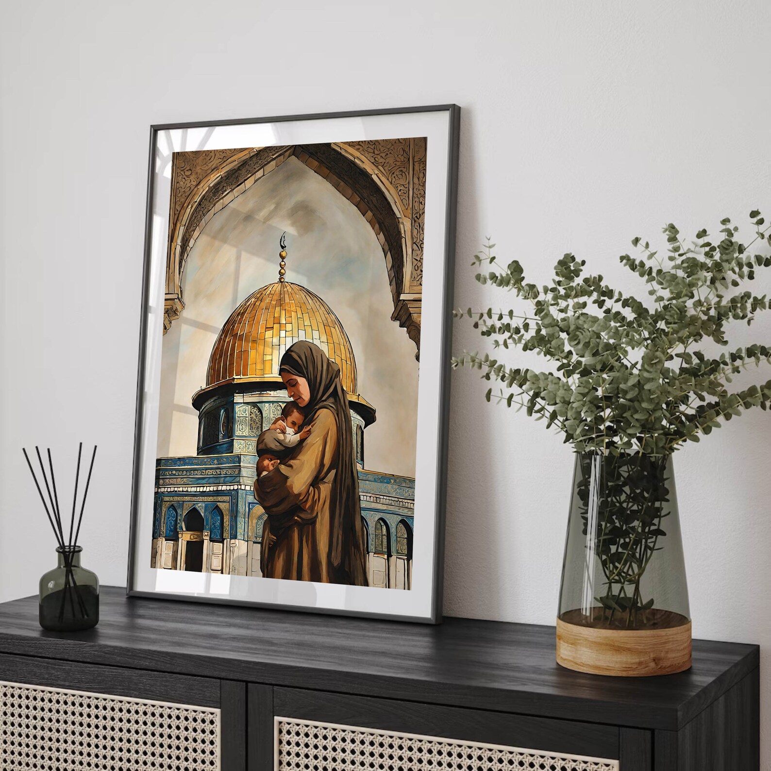 Mother and Baby, Masjid Al-aqsa Painting: Palestine Wall Art (digital ...