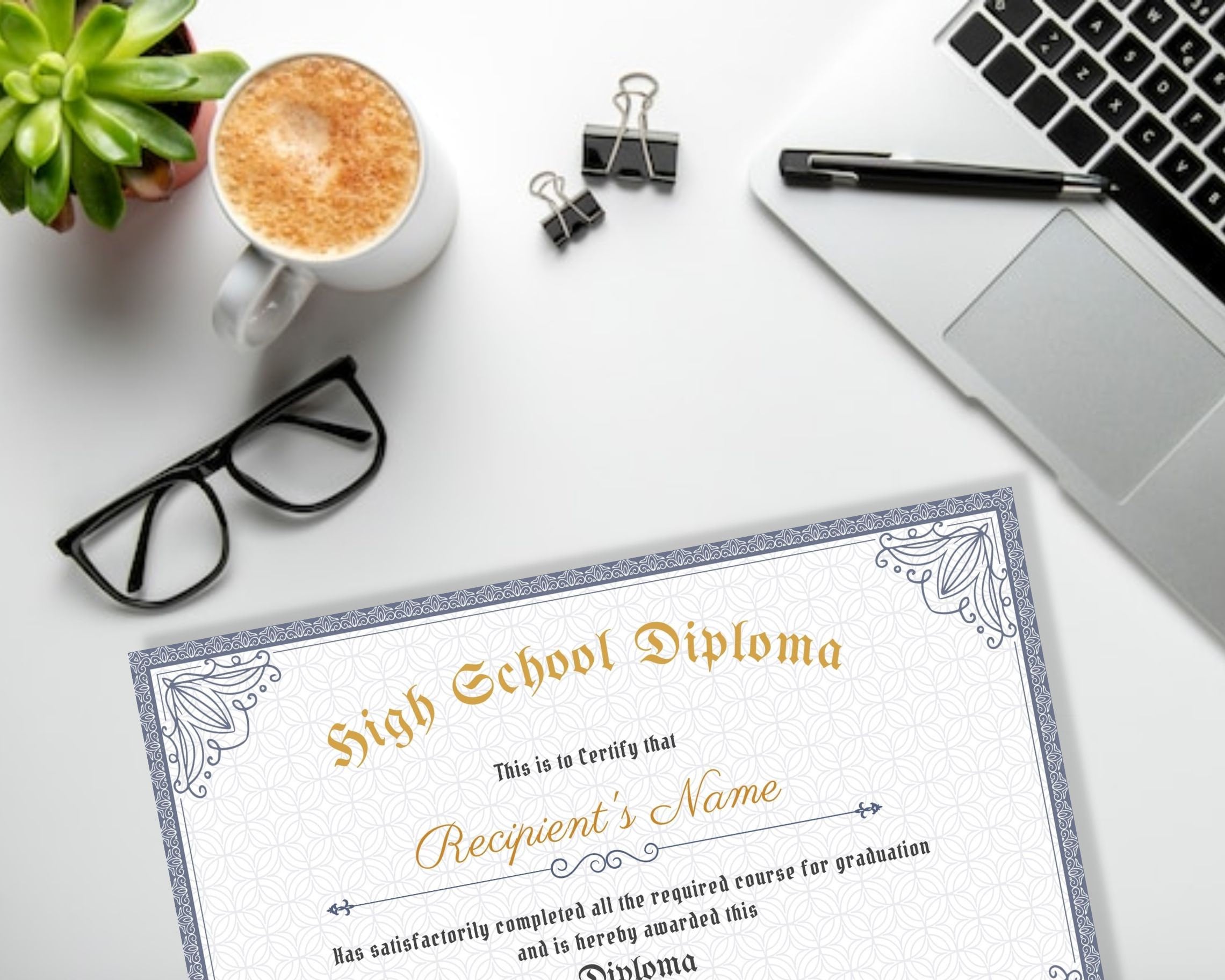 Editable Homeschool Diploma Template: High School Certificate (PDF) - Etsy