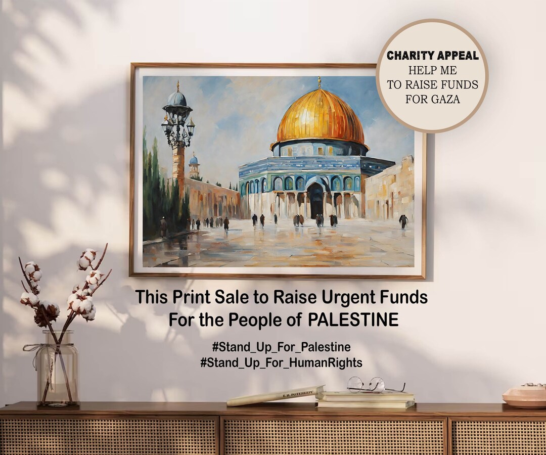 Palestine Painting Masjid Al-aqsa Painting Palestine Wall - Etsy