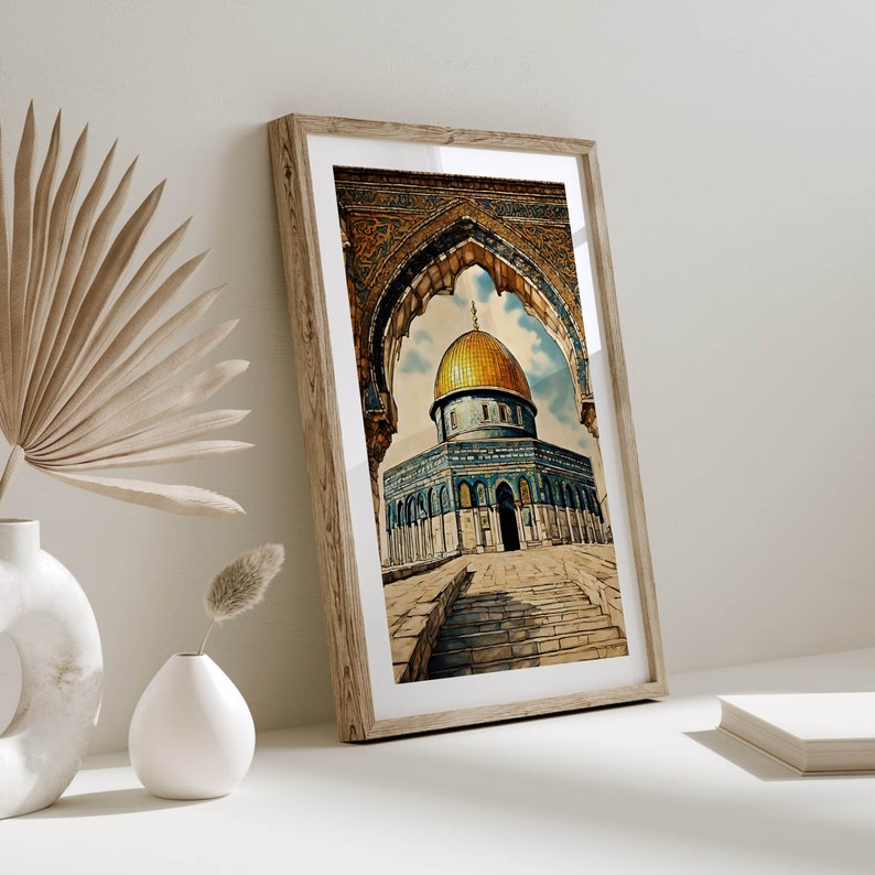 Masjid Al-aqsa Painting, Palestine Painting, Palestine Wall Art ...