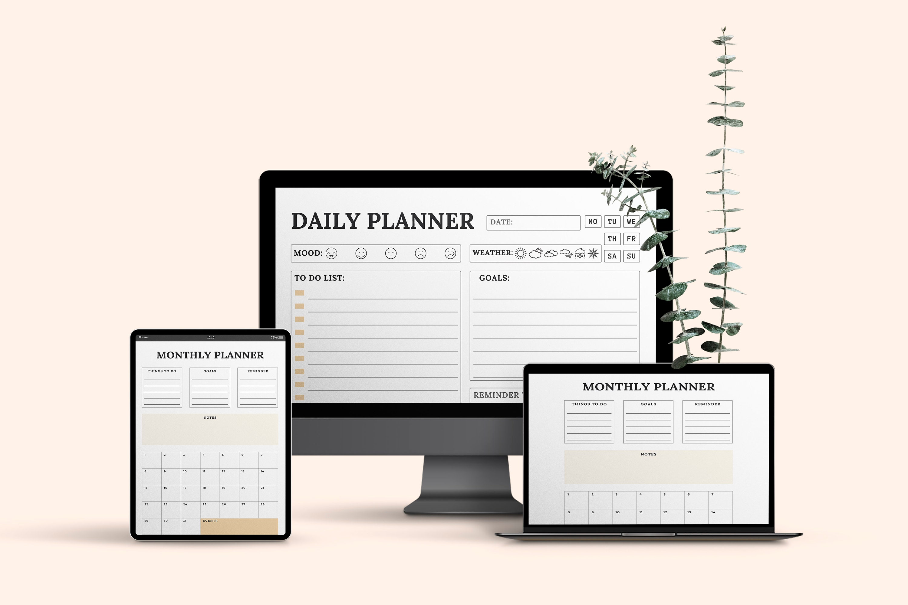 Daily Planner, Weekly Planner, Monthly Planner, Printable Planner ...