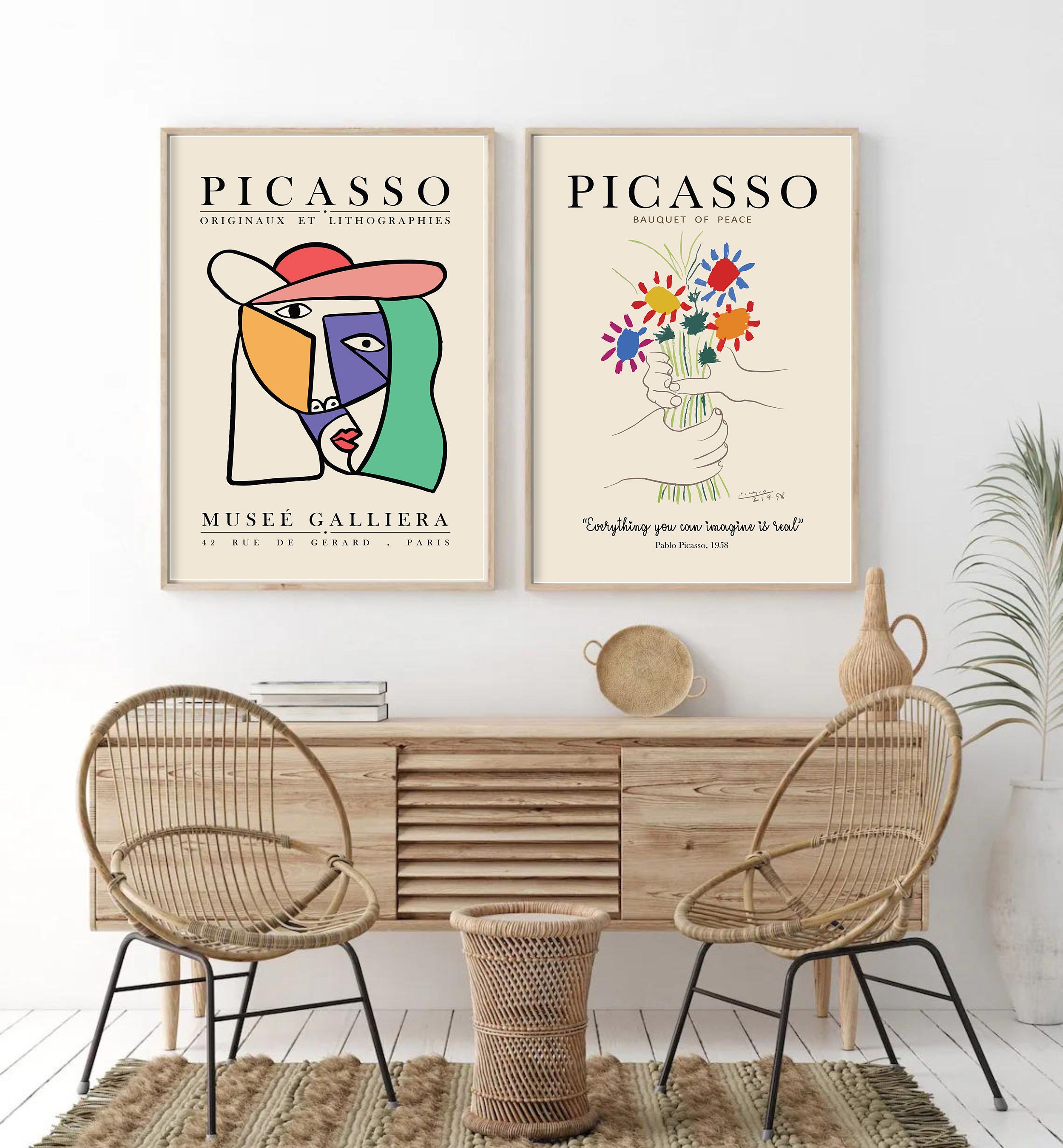 Picasso Set of 2 Prints Pablo Picasso Line Art Pablo Picasso - Etsy
