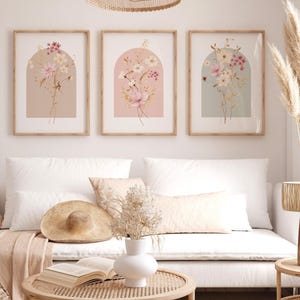 Watercolor Flower Prints Set of 3, Wildflowers Floral Art, Gallery Wall ...