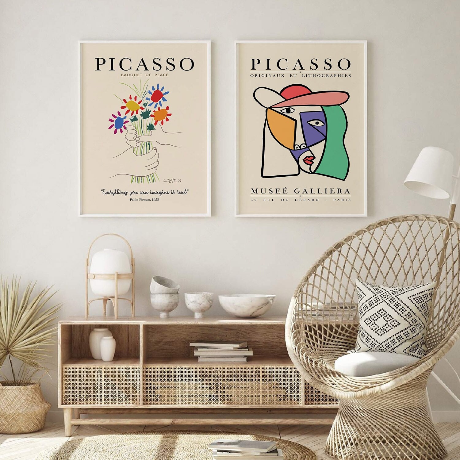 Picasso Set of 2 Prints Pablo Picasso Line Art Pablo Picasso - Etsy