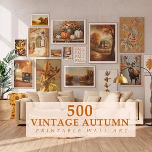 500 Vintage Gallery Poster, MEGA FALL PACKAGE , Eclectic Wall Art ...