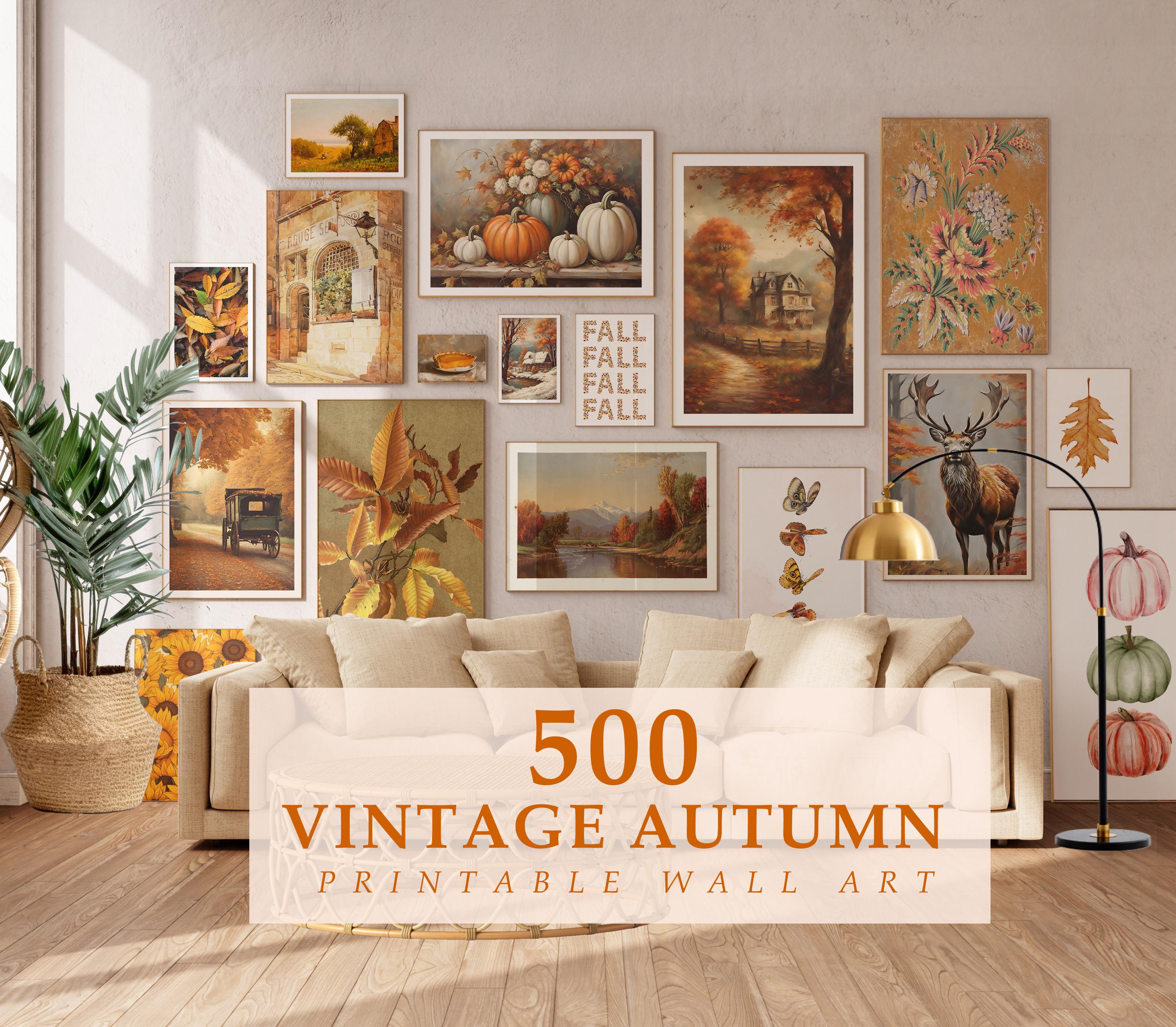 500 Vintage Gallery Poster, MEGA FALL PACKAGE , Eclectic Wall Art ...