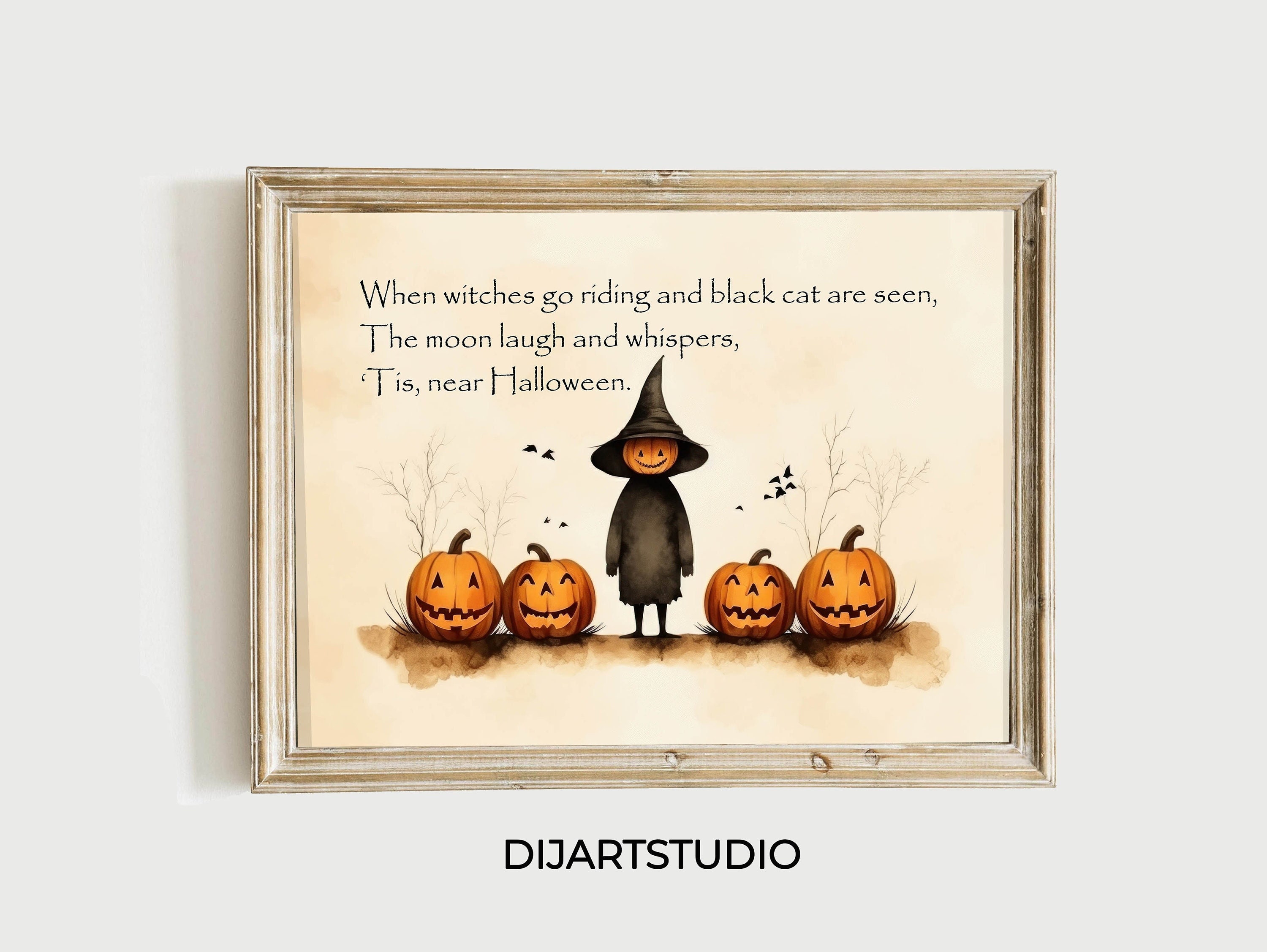 PRINTABLE Halloween Wall Art, Pumpkin Print Fall Decor, Halloween ...