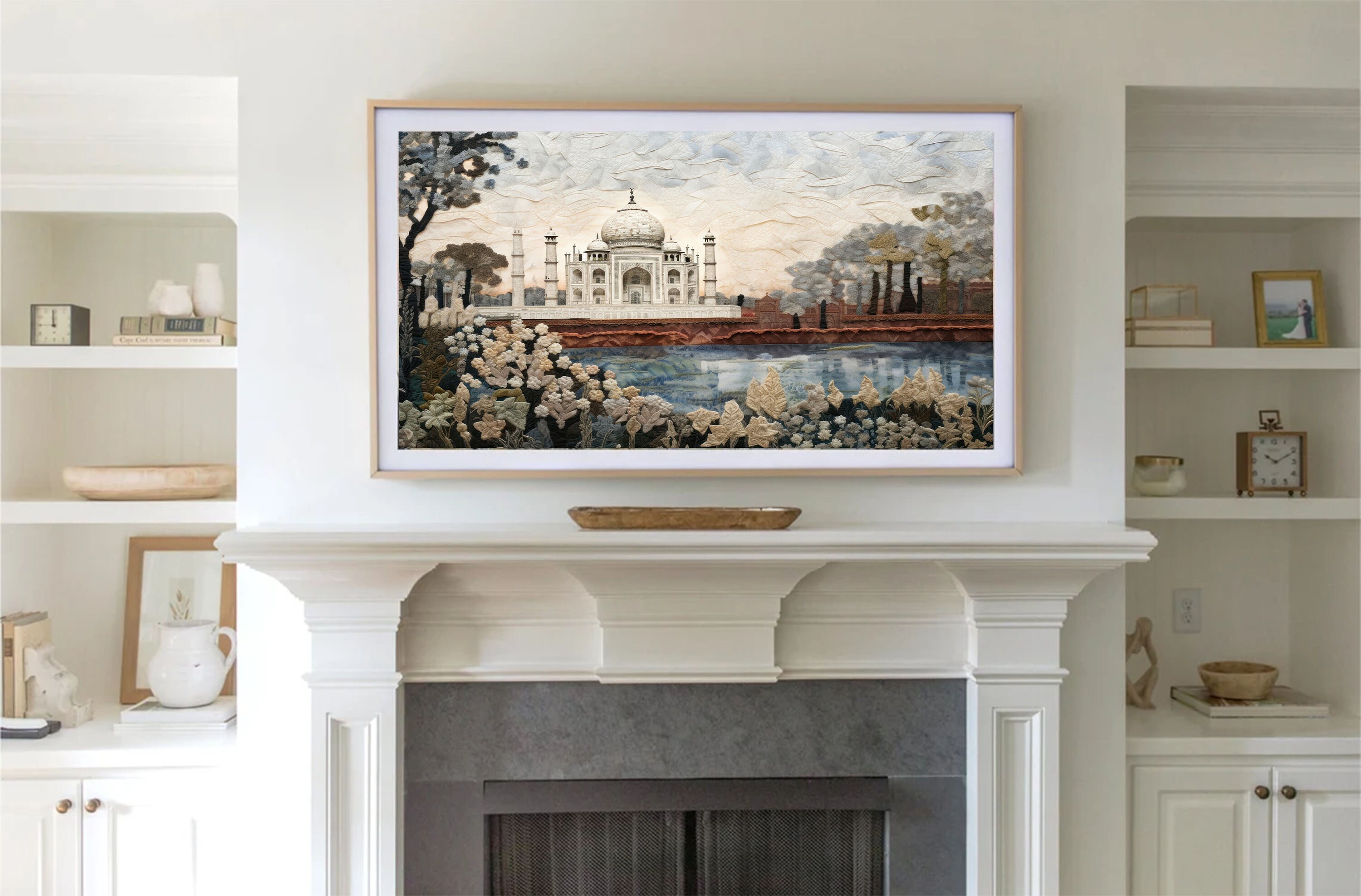 Samsung Frame TV Art Spring, Wildflower Floral Embroidery Textured Art ...