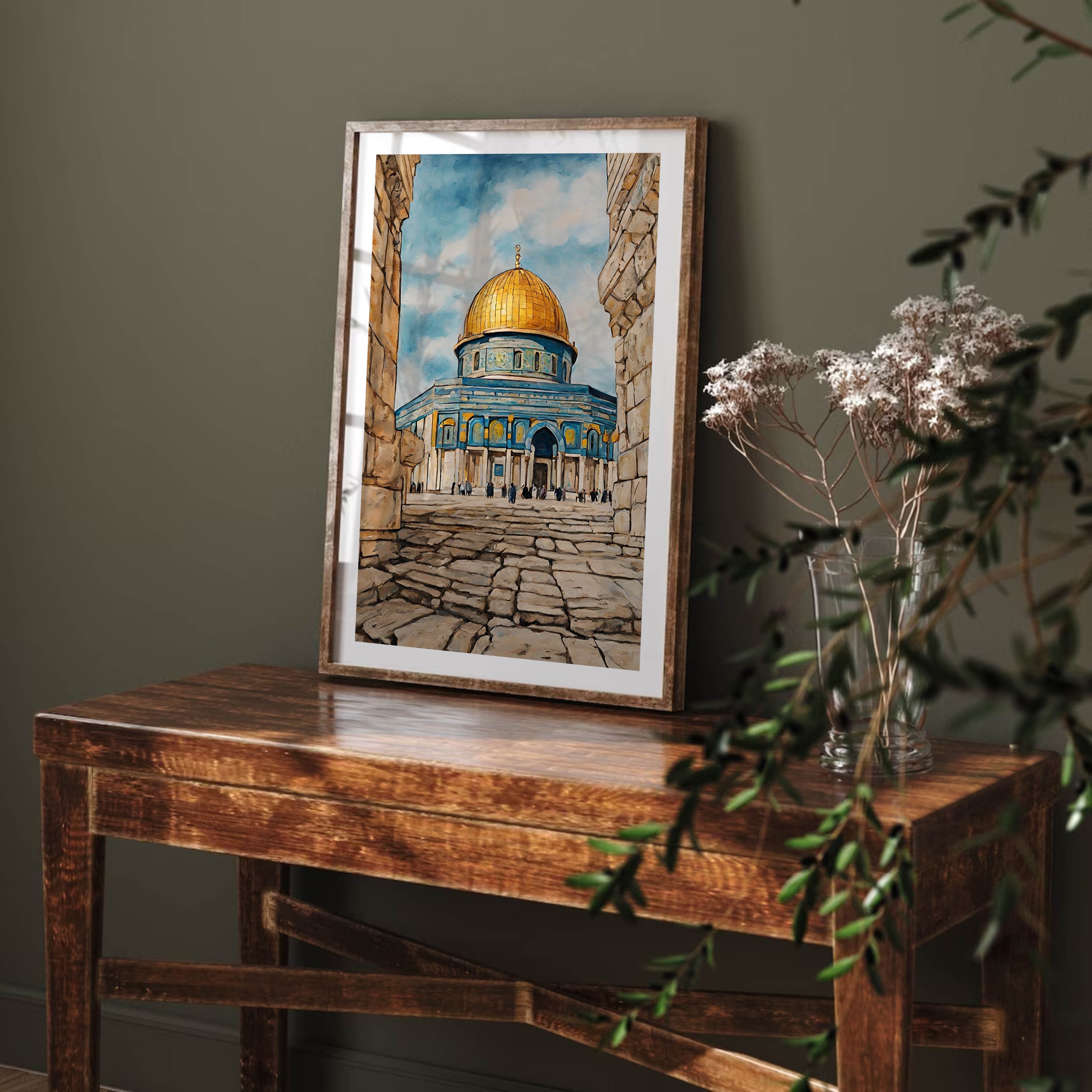 Masjid Al-aqsa Watercolor Painting, Palestine Painting, Palestine Wall ...