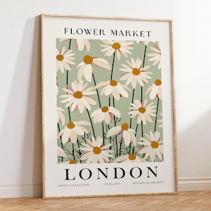 London Flower Market Poster: Floral Wall Art (digital Download) - Etsy