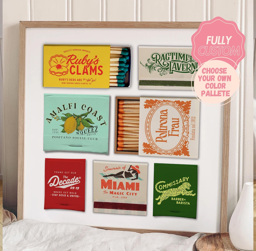 CUSTOM MATCHBOOK ART | Personalized Digital Matchbox Gift | Large ...