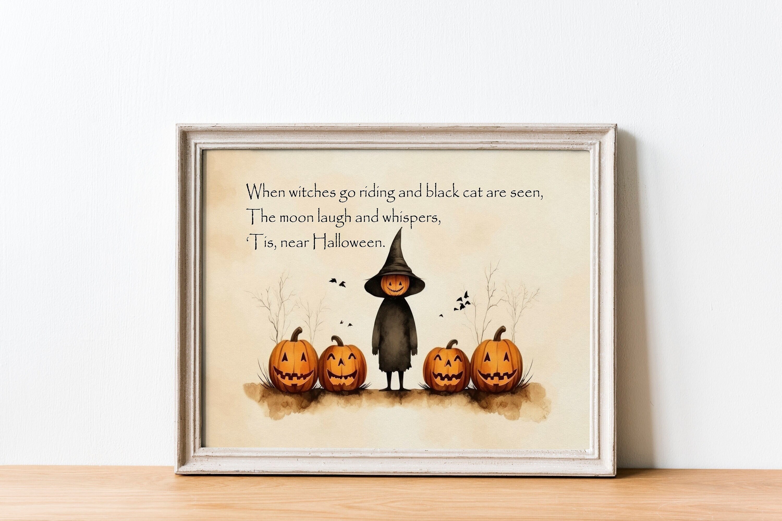 PRINTABLE Halloween Wall Art, Pumpkin Print Fall Decor, Halloween ...