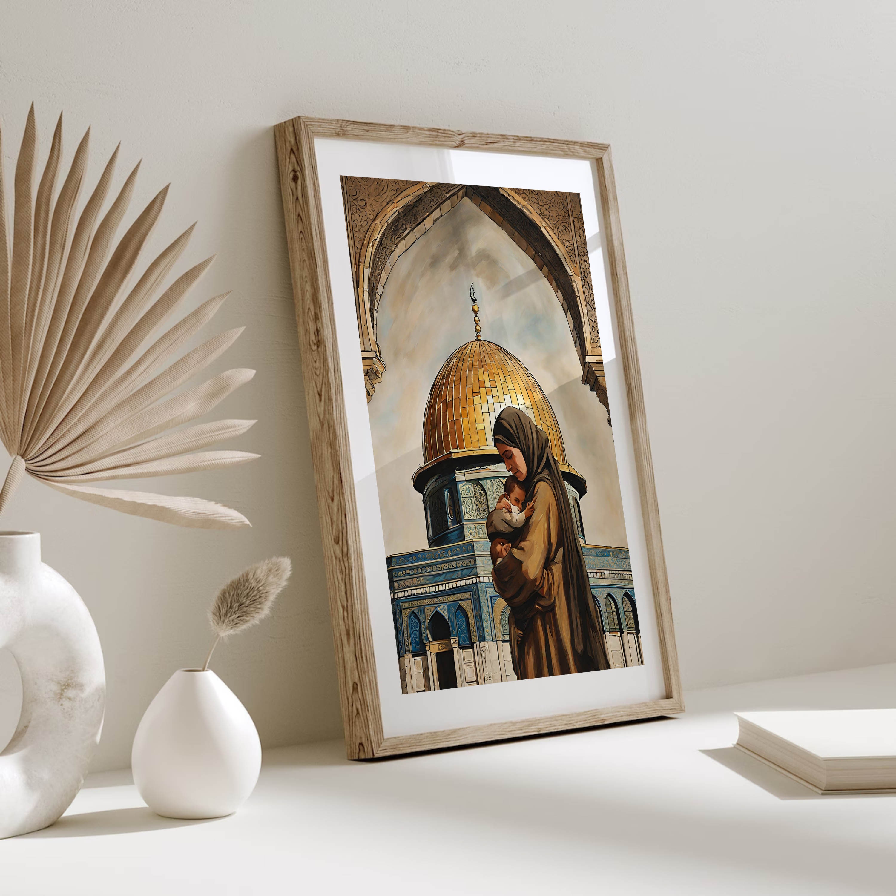 Mother and Baby, Masjid Al-aqsa Painting: Palestine Wall Art (digital ...