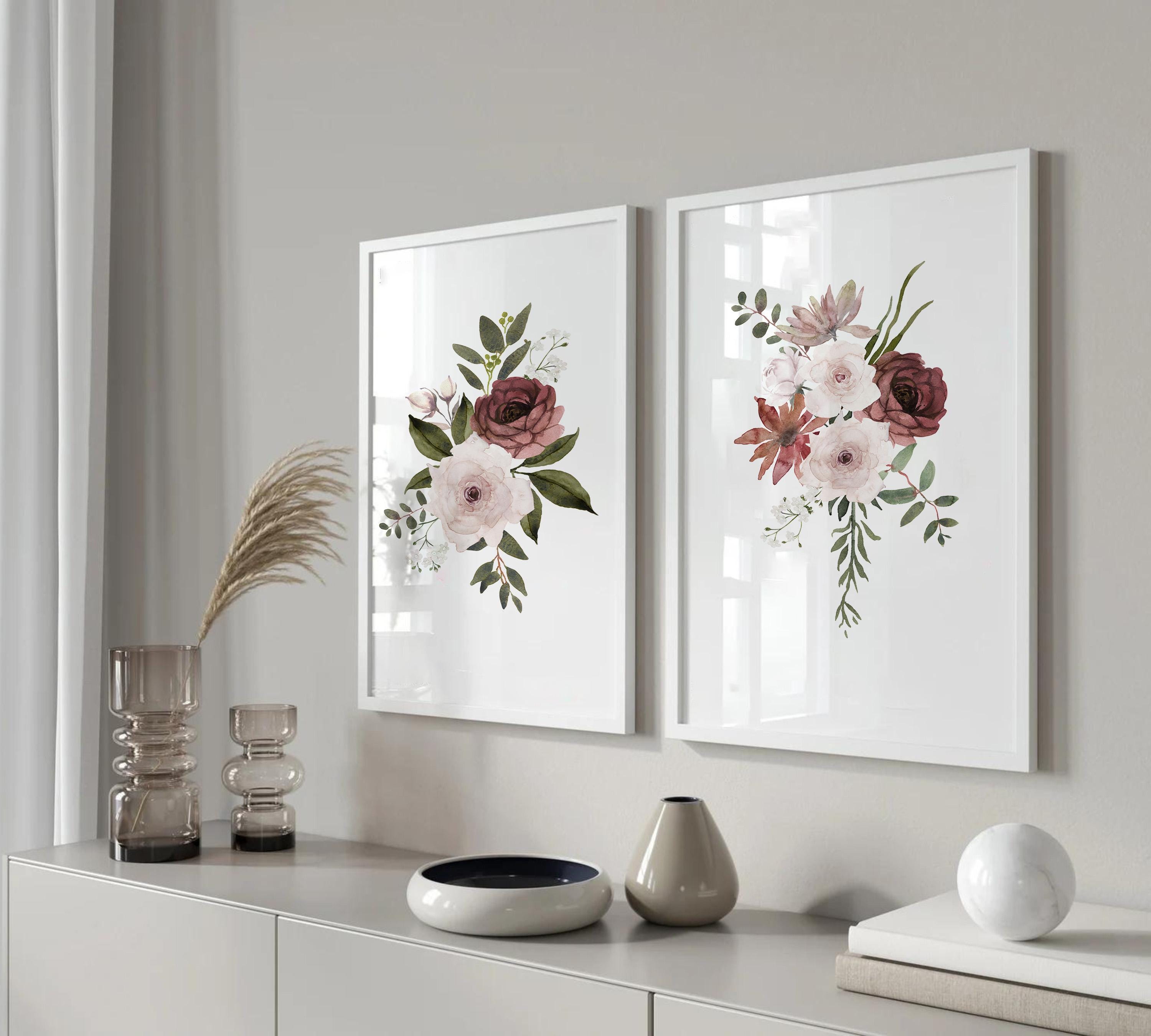 Watercolor Flower Prints Set of 3, Wildflowers Floral Art, Gallery Wall ...