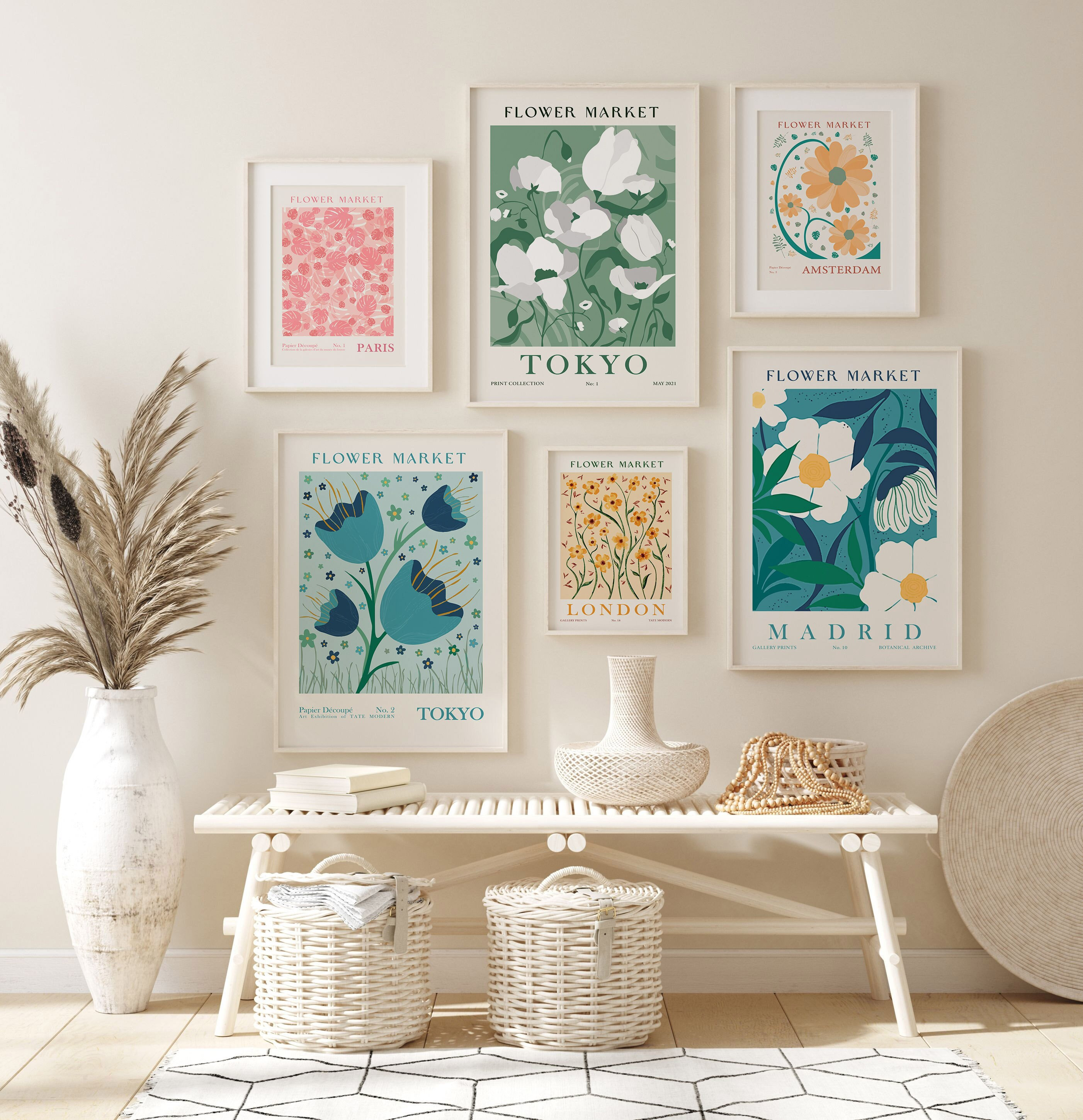 Flower Market Set of 6, Gallery Wall Set, Flower Market Print ...