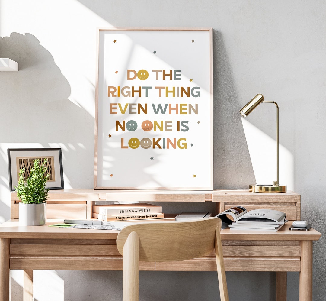 Do the Right Thing Poster, Positive Affirmations Wall Art, Affirmations ...