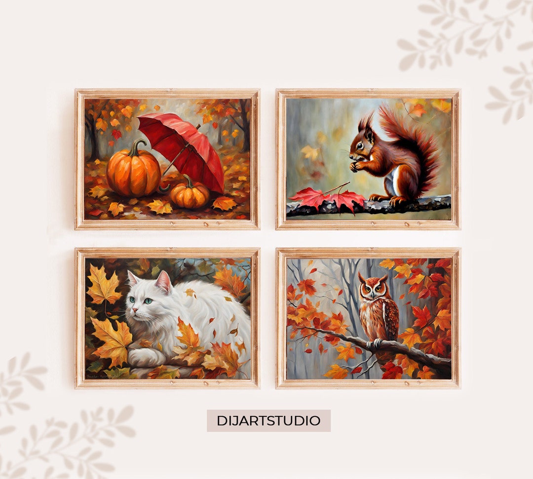 Fall Gallery Wall Landscape Prints, Set of 4, Fall Printable Art ...