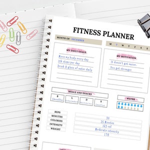 Fitness Planner Template, Editable Fitness Tracker, Workout Tracker ...