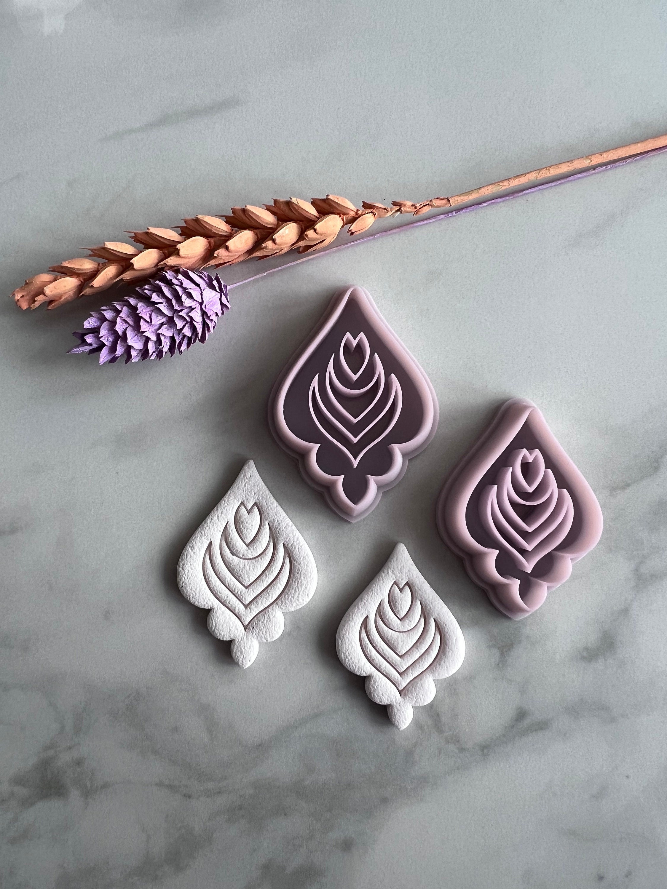Embossed Turnip Flower Drop Shape Polymer Clay Jewellery Cutter - Etsy