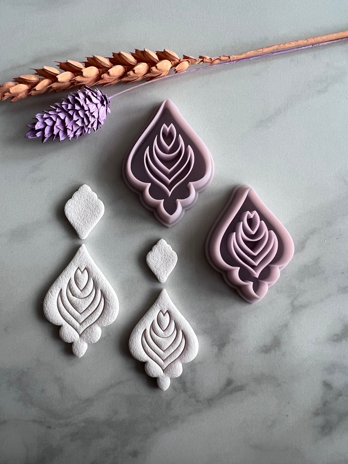 Embossed Turnip Flower Drop Shape Polymer Clay Jewellery Cutter - Etsy