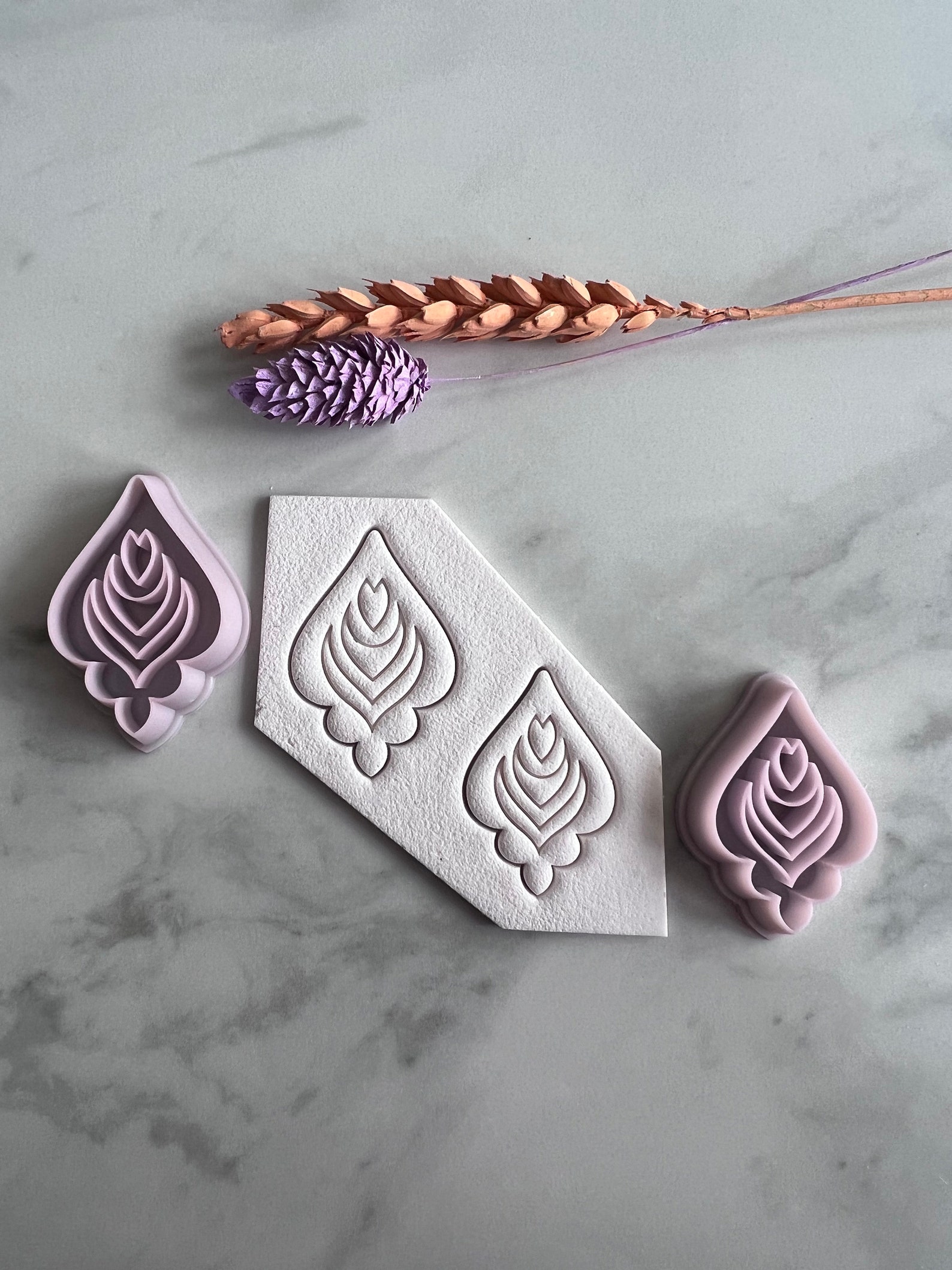 Embossed Turnip Flower Drop Shape Polymer Clay Jewellery Cutter - Etsy