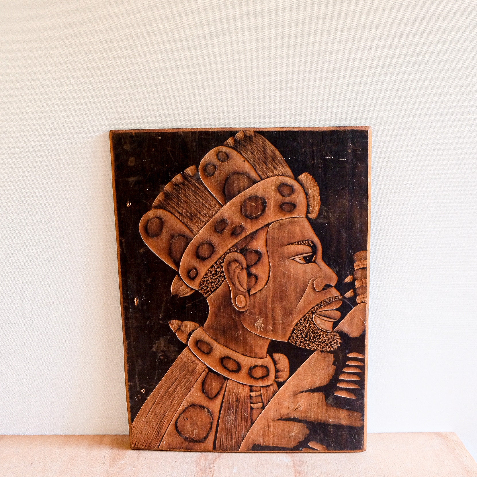 Vintage Pyrography of African Man Art/wood Burned Wall Hanging - Etsy