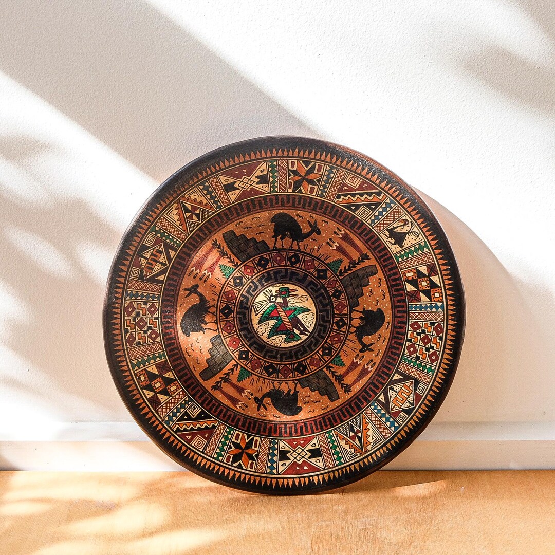 Vintage Handmade Peruvian Terracotta Decorative Plate - Etsy